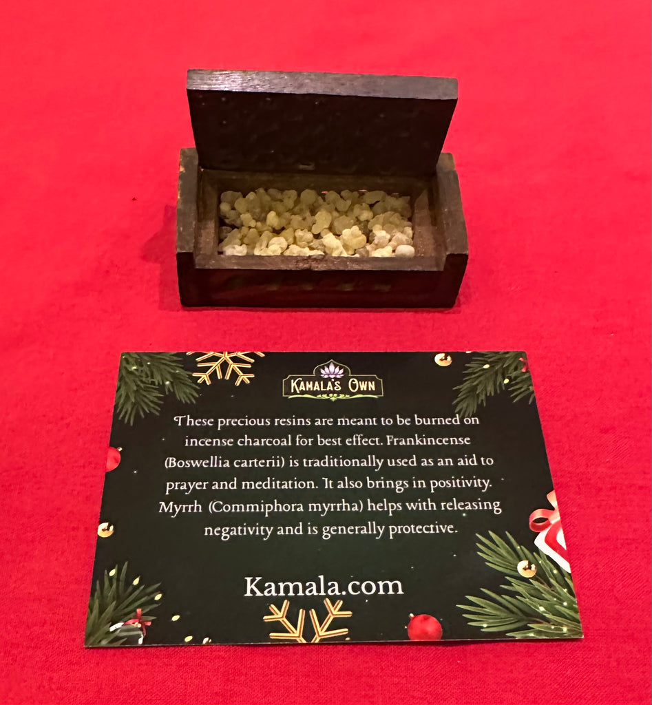 Simple, wooden Frankincense and Myrrh box – Kamala's Own Perfumery