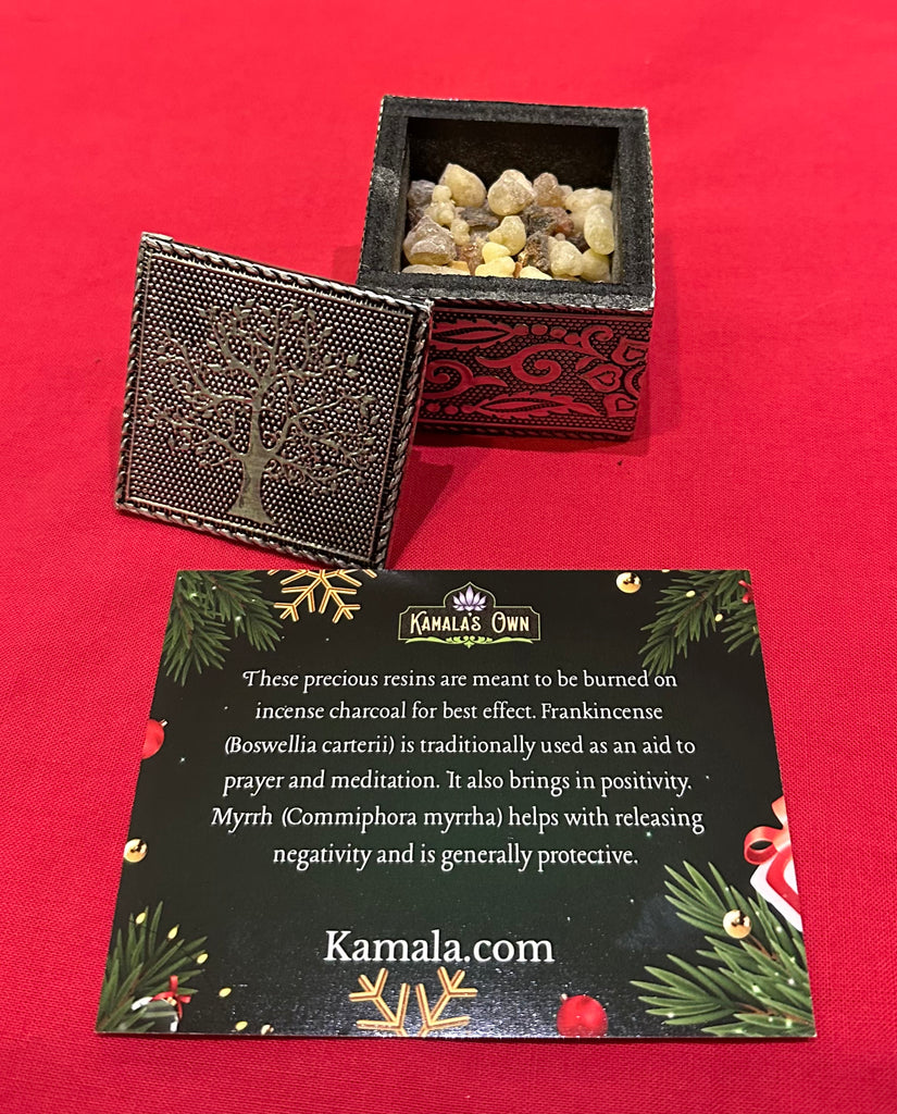 Silver tree Frankincense and Myrrh box – Kamala's Own Perfumery